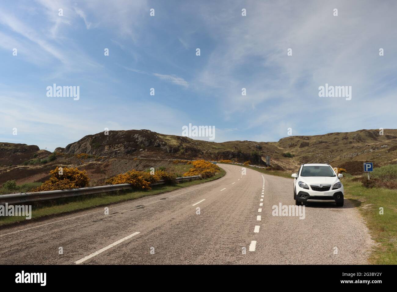 Characteristic hills, moors, and lakes in the Scottish Highlands along ...