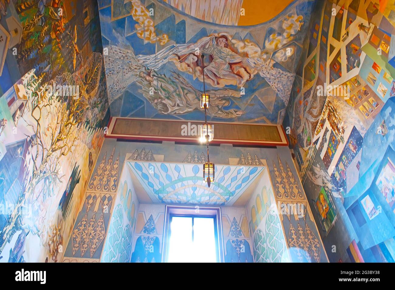 OSLO, NORWAY - SEP 28, 2010: The murals by Per Krohg, named The City ...