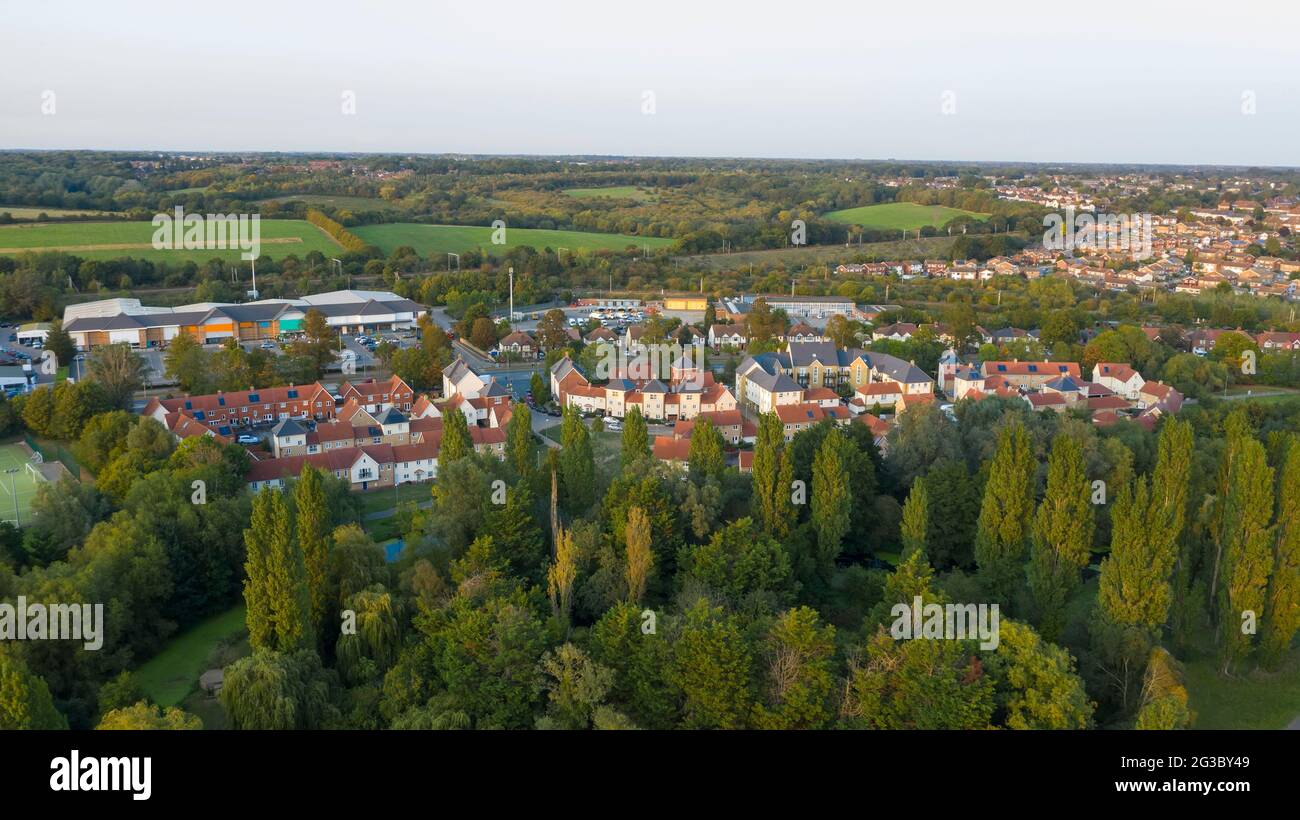 Aerial view old english village hi-res stock photography and images - Alamy
