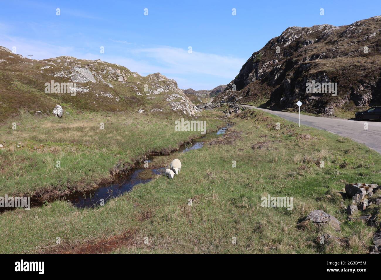 Characteristic hills, moors, and lakes in the Scottish Highlands along ...
