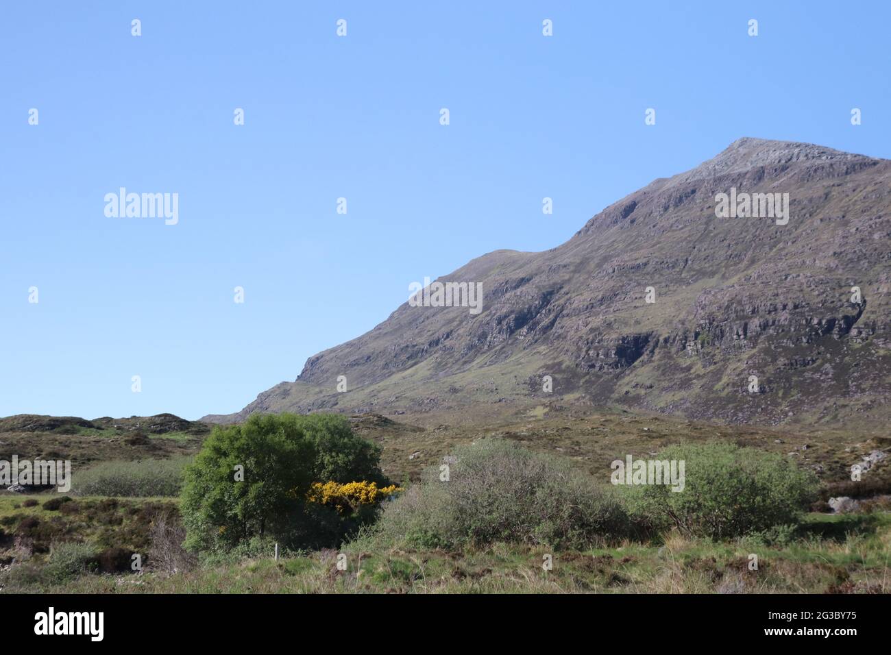 Characteristic hills, moors, and lakes in the Scottish Highlands along ...