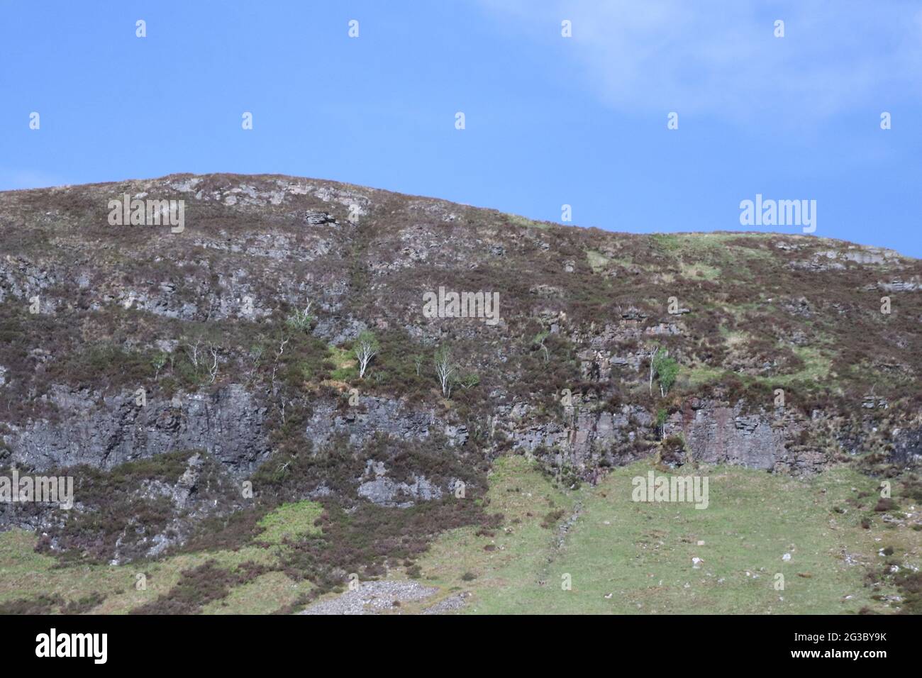 Characteristic hills, moors, and lakes in the Scottish Highlands along ...