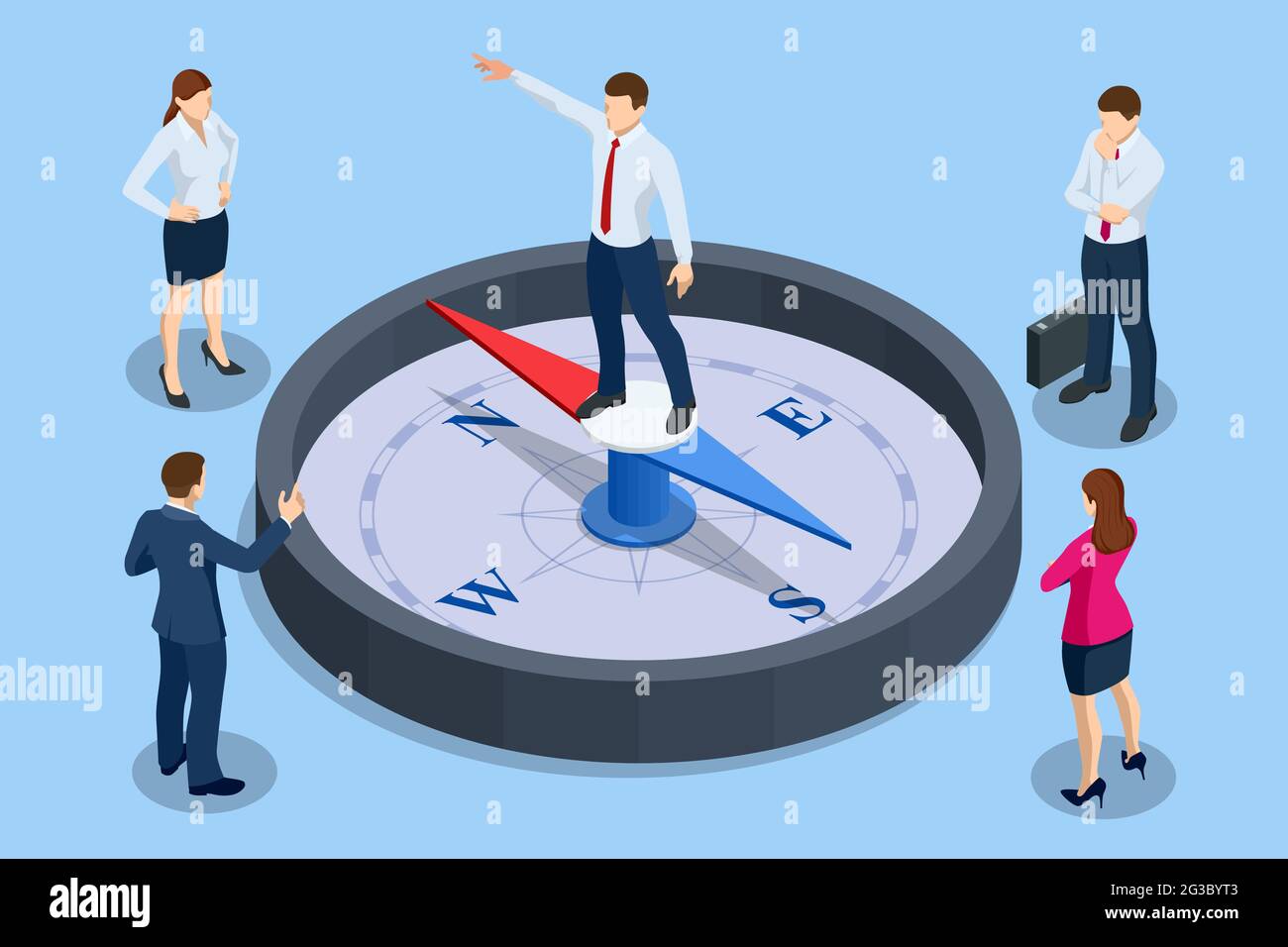 Isometric define marketing direction and search customer global network ...