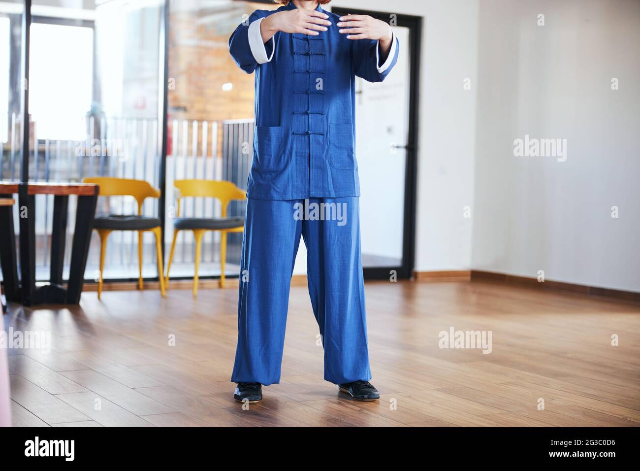 Posture of the person practicing Chinese martial arts Stock Photo - Alamy
