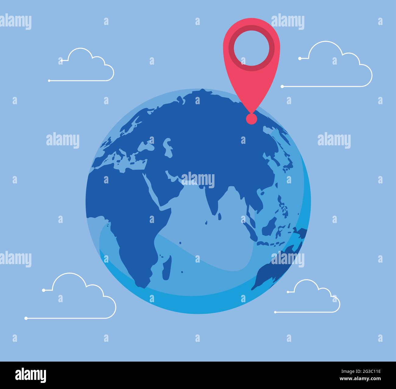 planet earth with pointer Stock Vector Image & Art - Alamy