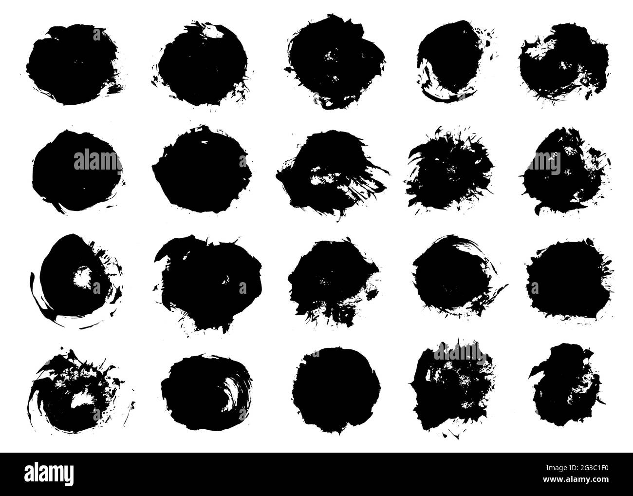 Brush stroke bundle. Textured vector paintbrush set Stock Vector Image ...
