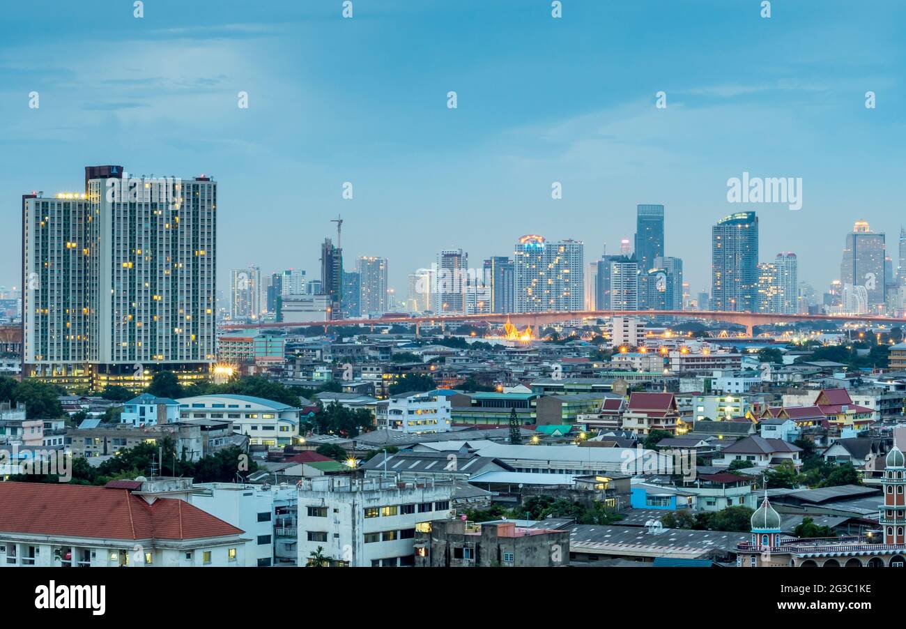 BANGKOK - AUGUST 13: Skyscraper buildings in Bangkok, capital city of ...