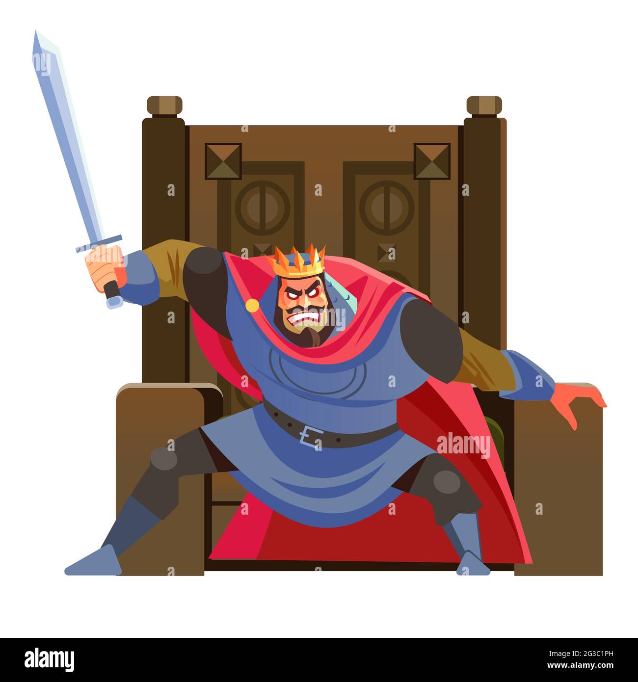 Anger The Evil King Expresses His Negative Emotions Emperor Character With Sword In Hand