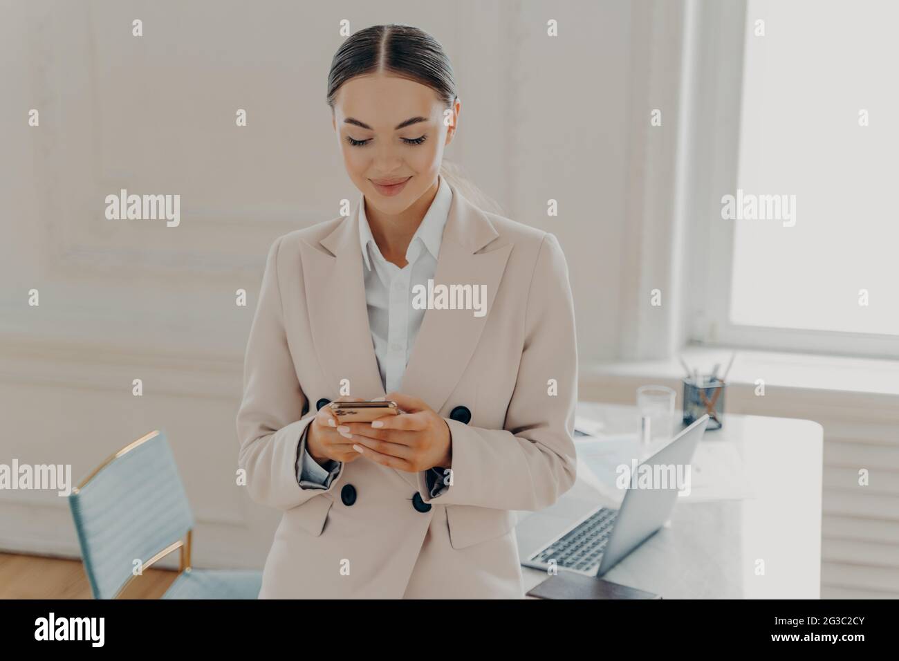 Lady sending hi-res stock photography and images - Alamy