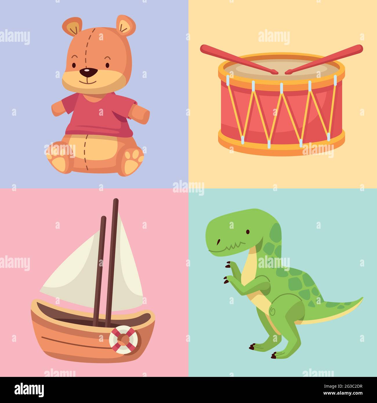 four toys icons Stock Vector Image & Art - Alamy