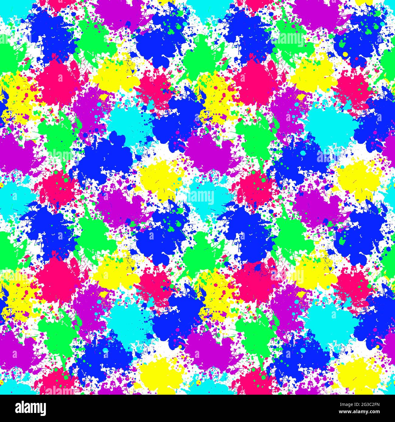 Color ink splashes Seamless pattern. Grunge splatters. Abstract ...