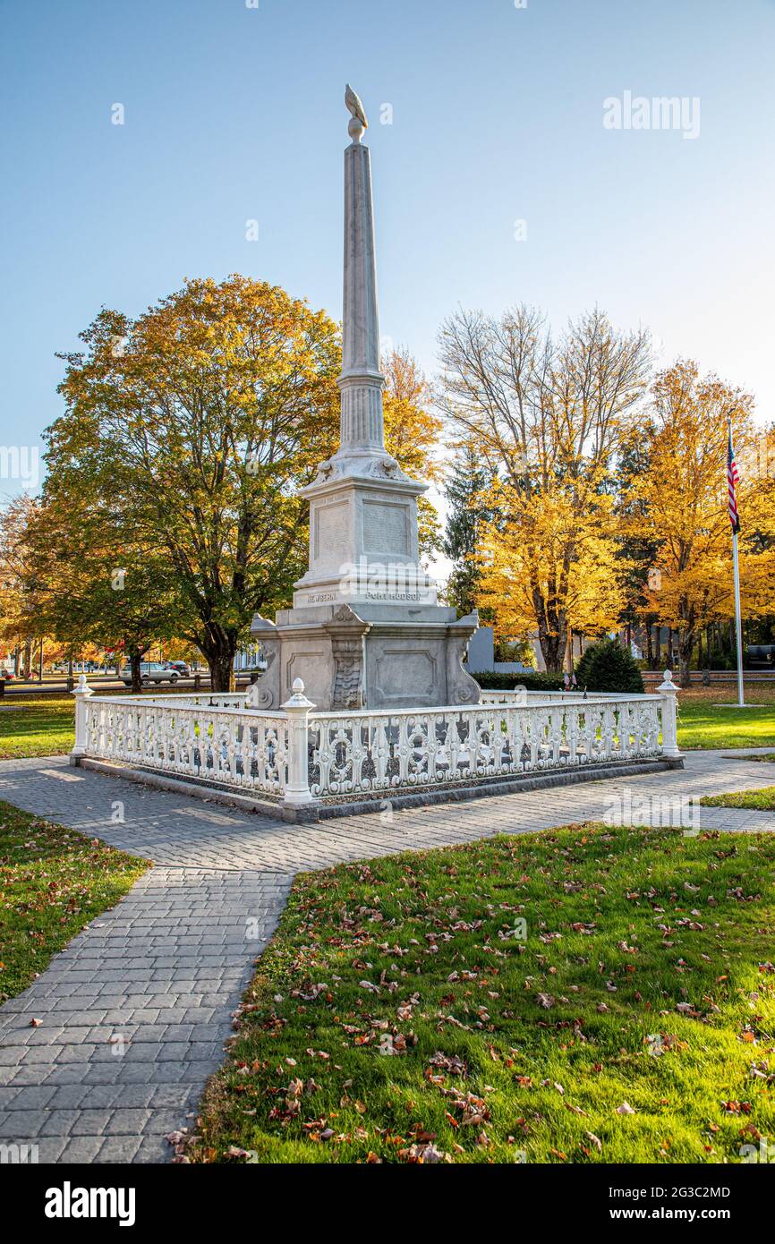 The war memorial on the Town Common in Barre, Massachusetts Stock Photo ...