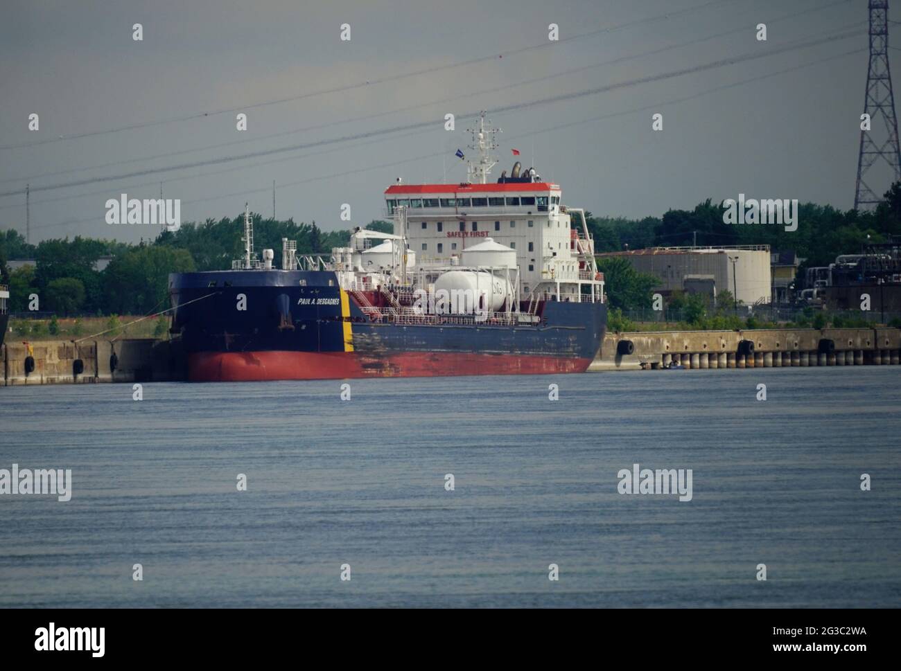 Montreal,Quebec,Canada,June 15, 2021.Cargo ship anchored in the St ...