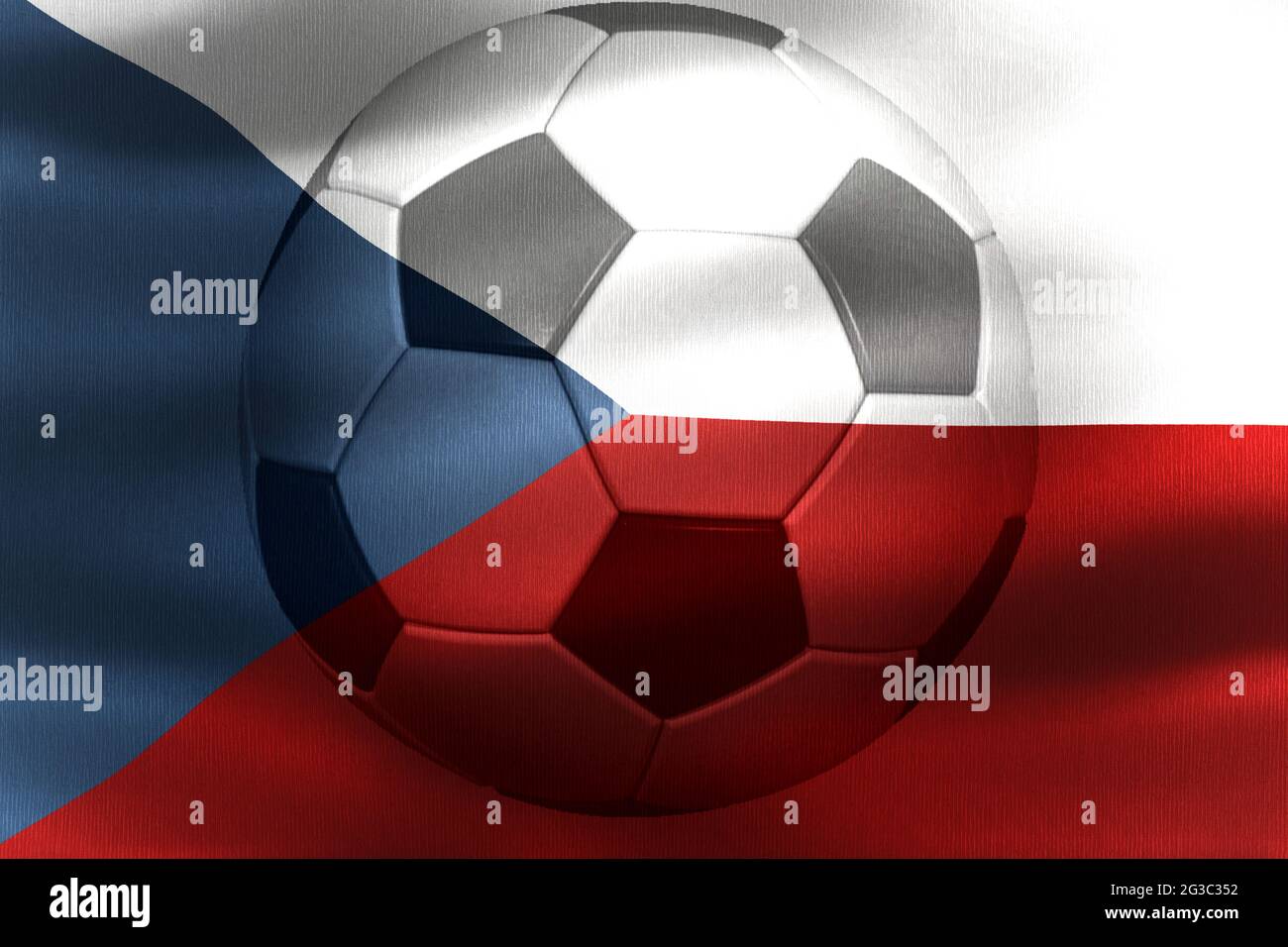 Czechia flag with a soccer ball moving in the wind Stock Photo - Alamy