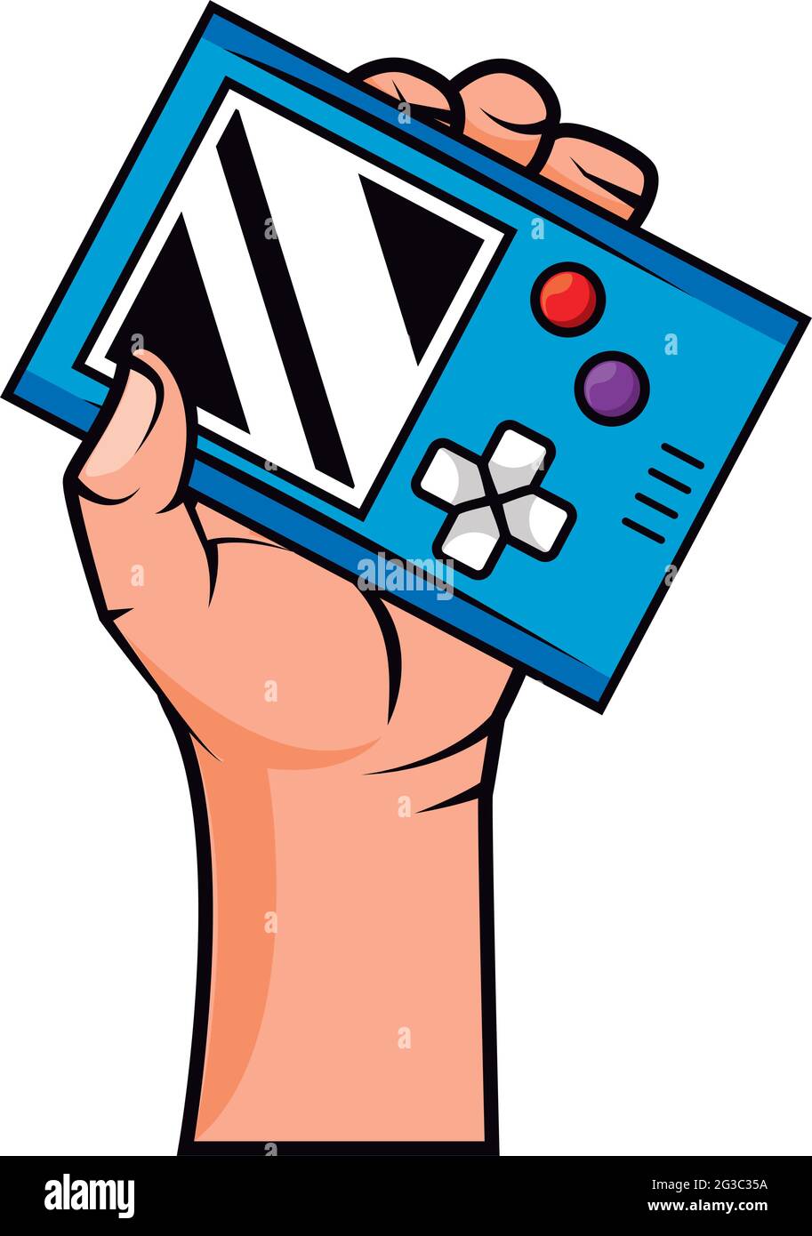 hand with old videogame device Stock Vector Image & Art - Alamy