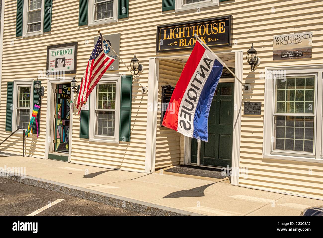 The Lighthouse Block stores in Barre, Massachusetts Stock Photo - Alamy