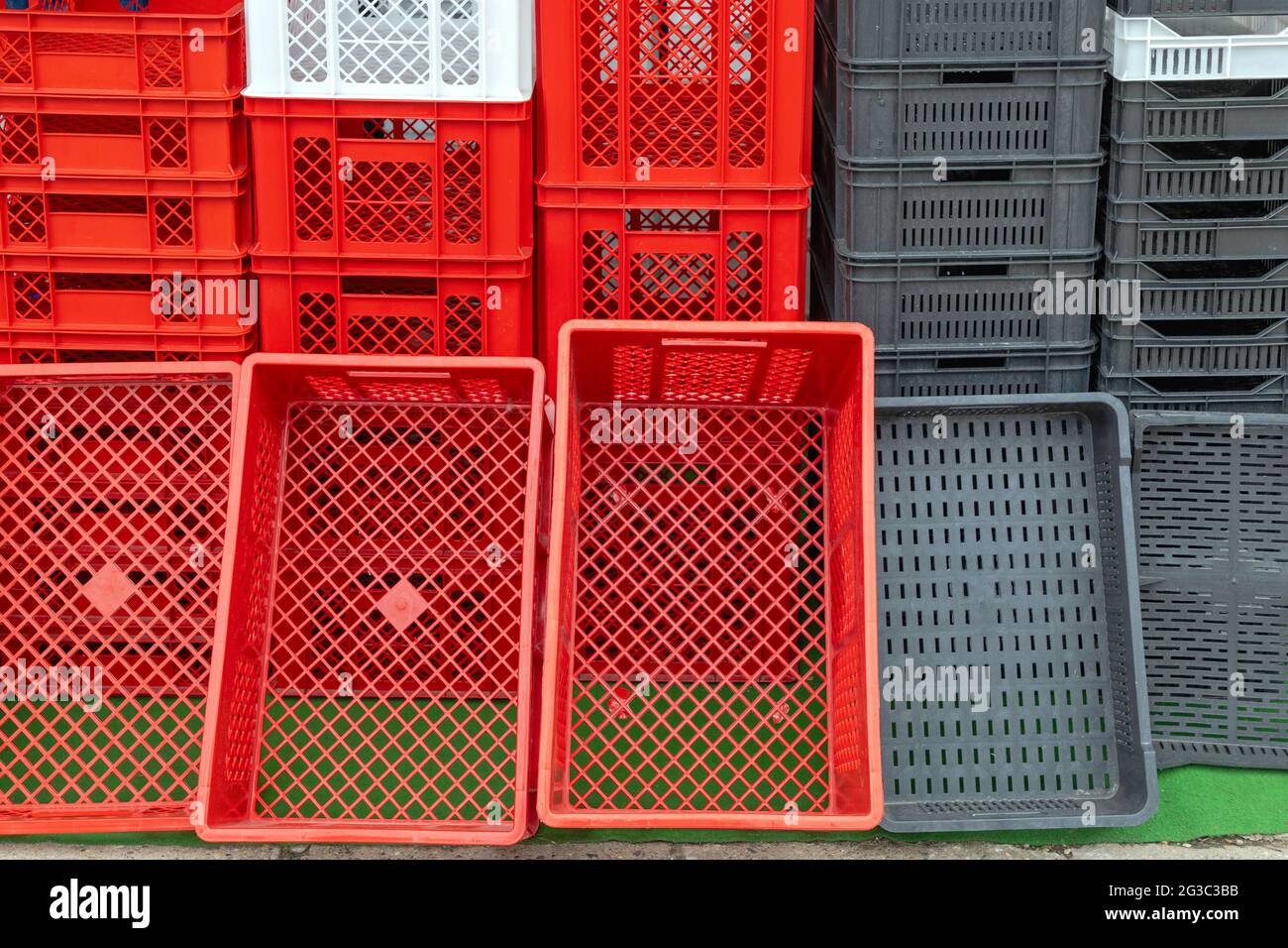 New Plastic Crates for Agricultural Farm Products Stock Photo - Alamy