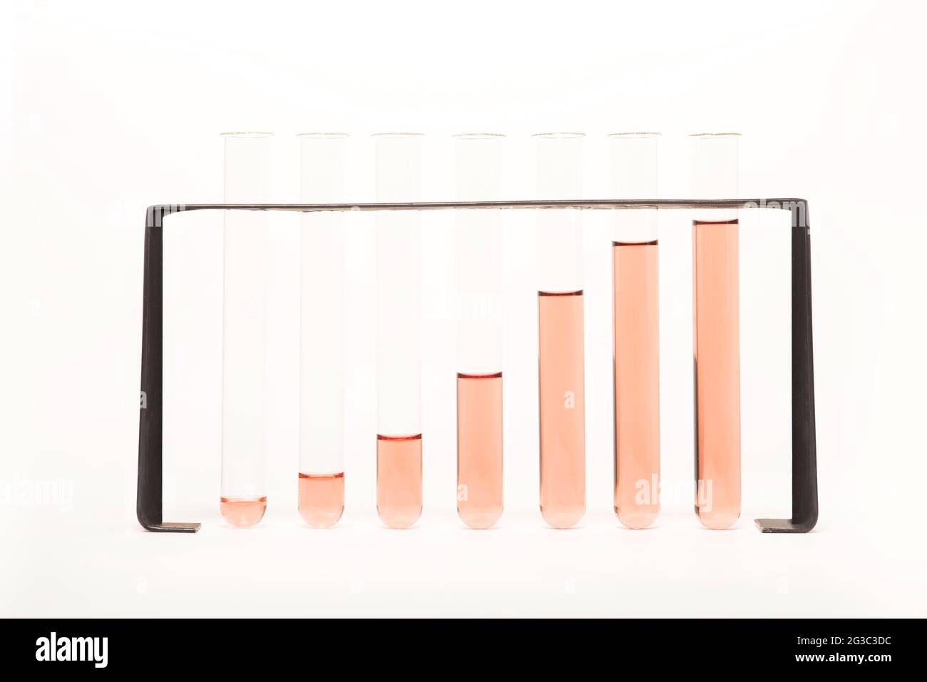 Test tubes in a rack. Graphic representation for a bar chart ...