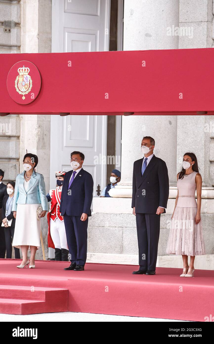 Queen Letizia and King Felipe attend the reception for the Corea prime ...