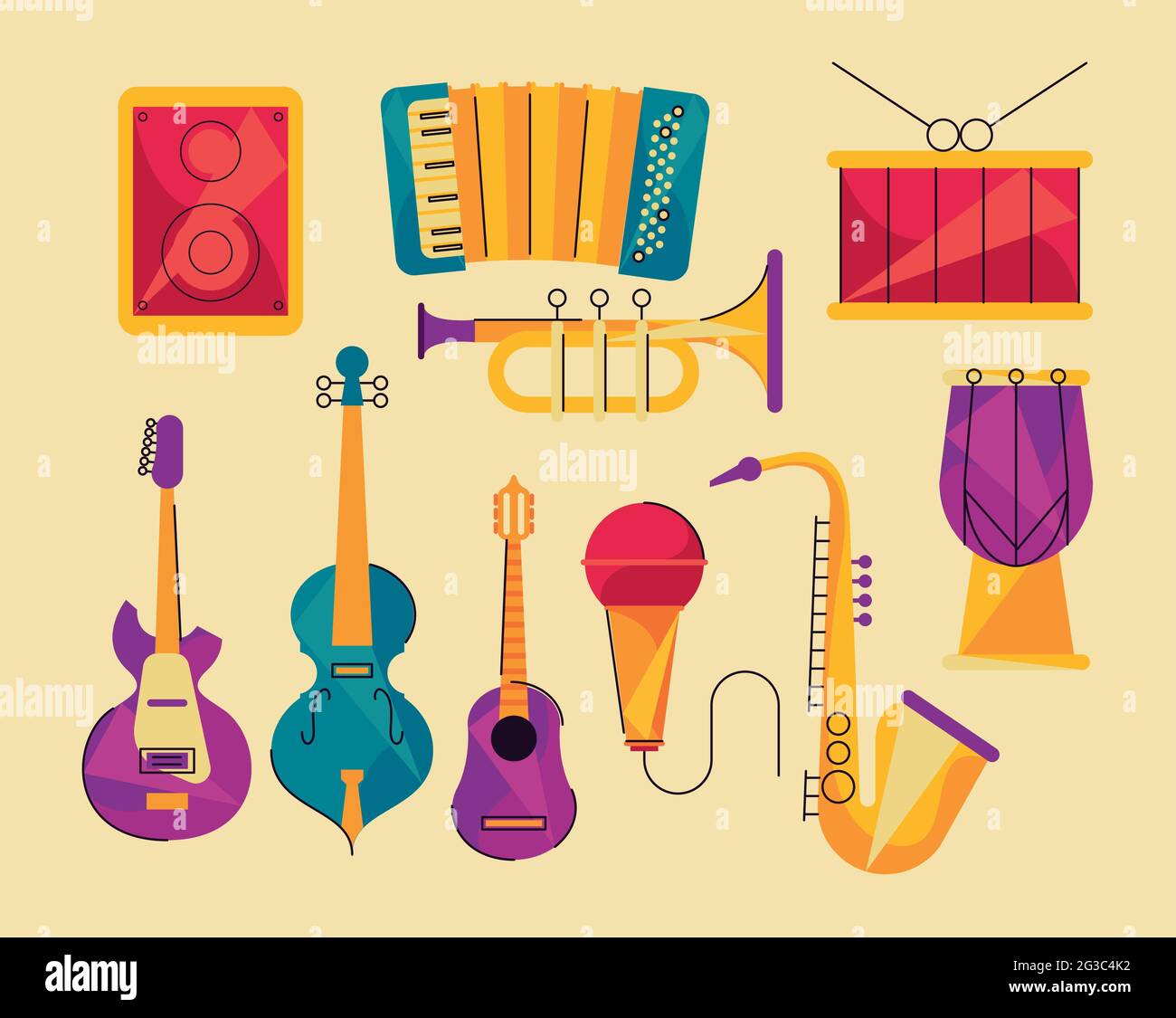 ten musical instruments Stock Vector Image & Art - Alamy