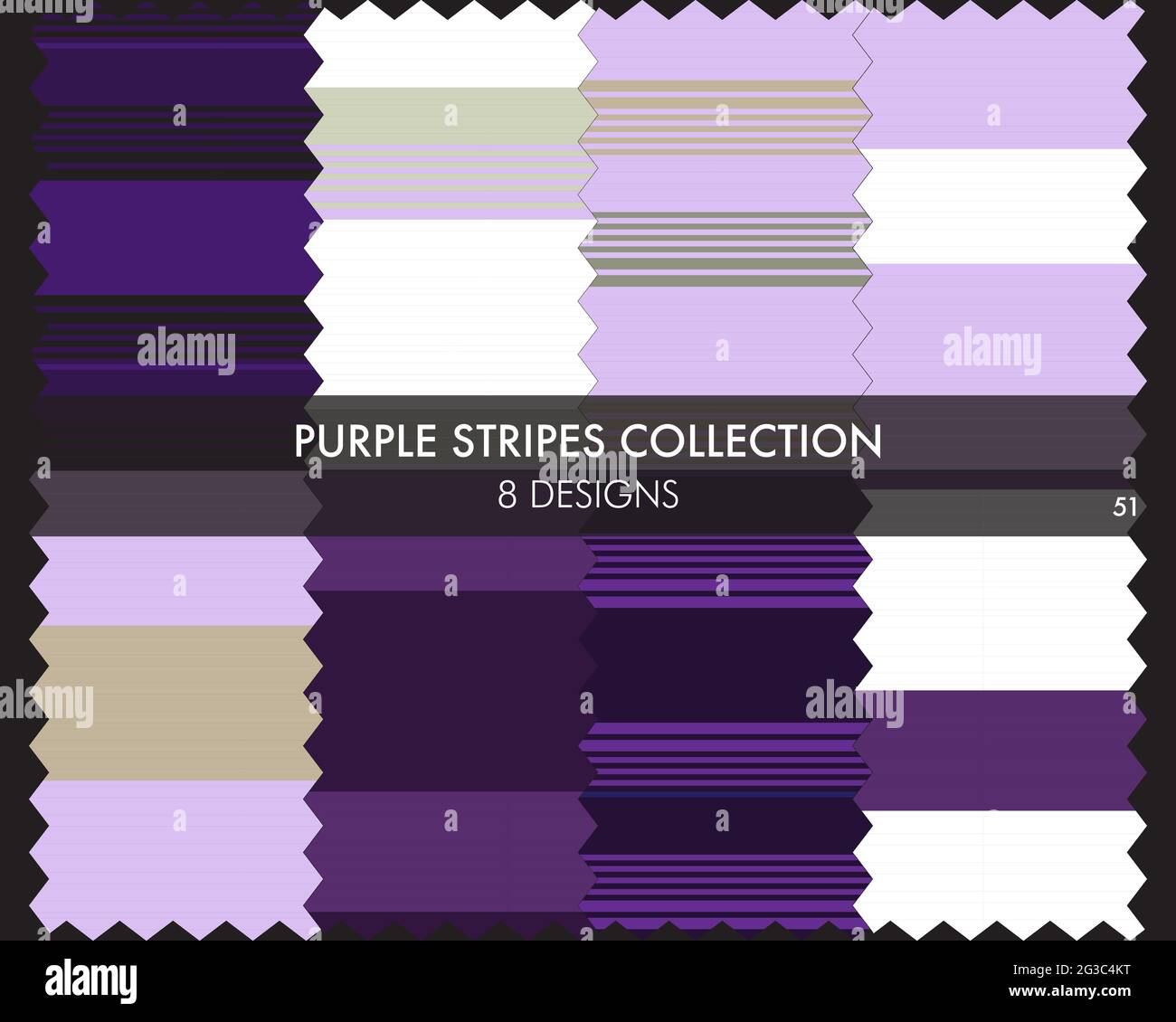 Striped seamless pattern collection includes 8 designs for fashion ...