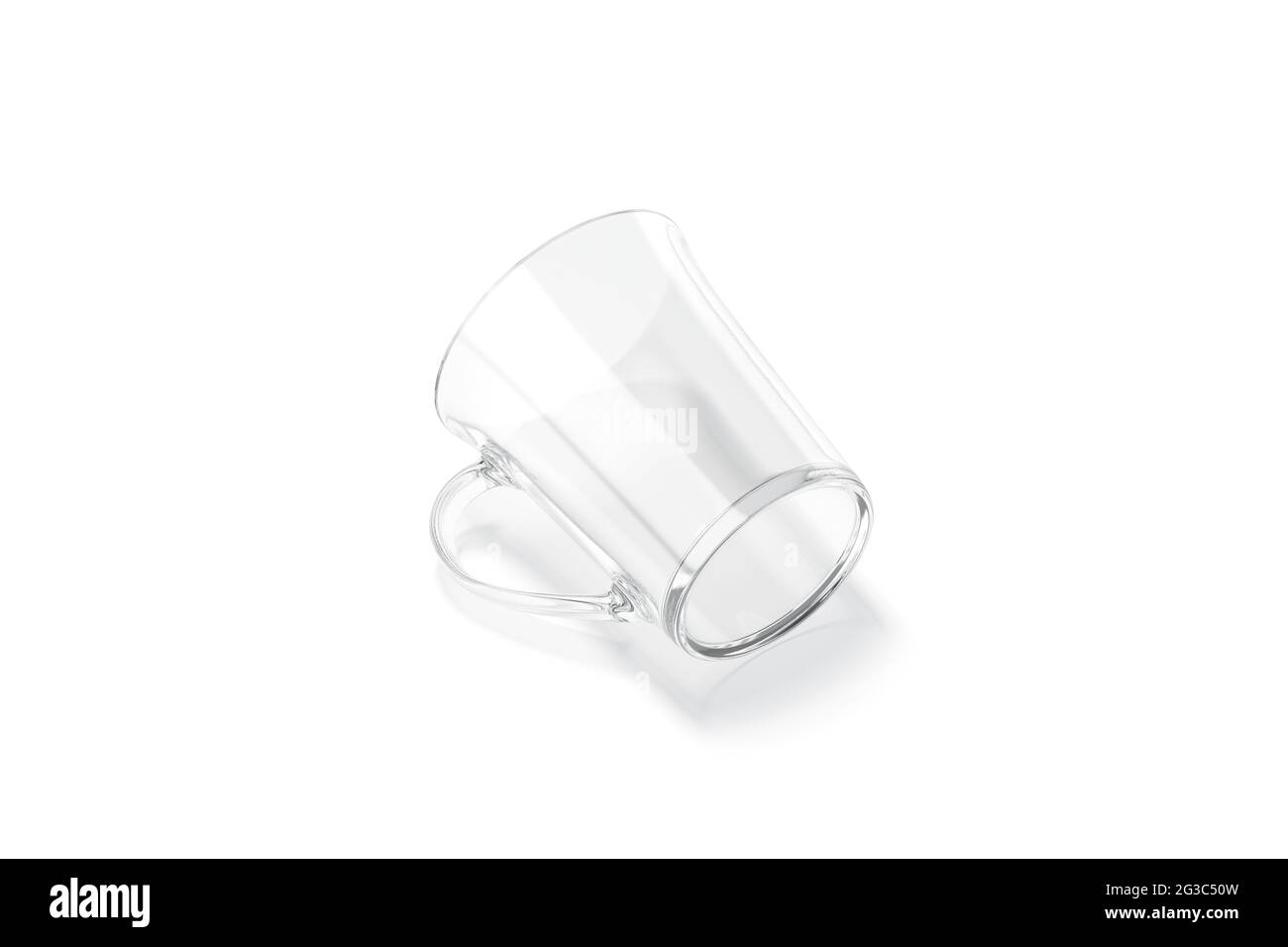 Blank glass bell-shaped 11oz mug mockup lying bottom, isolated Stock ...