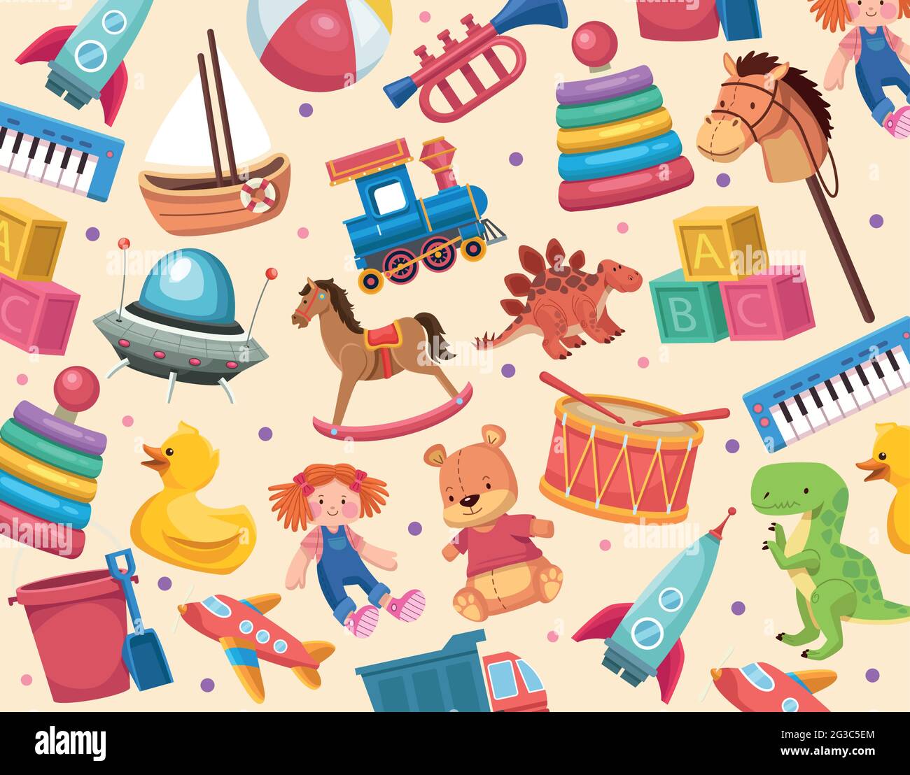 kids toys pattern Stock Vector Image & Art - Alamy