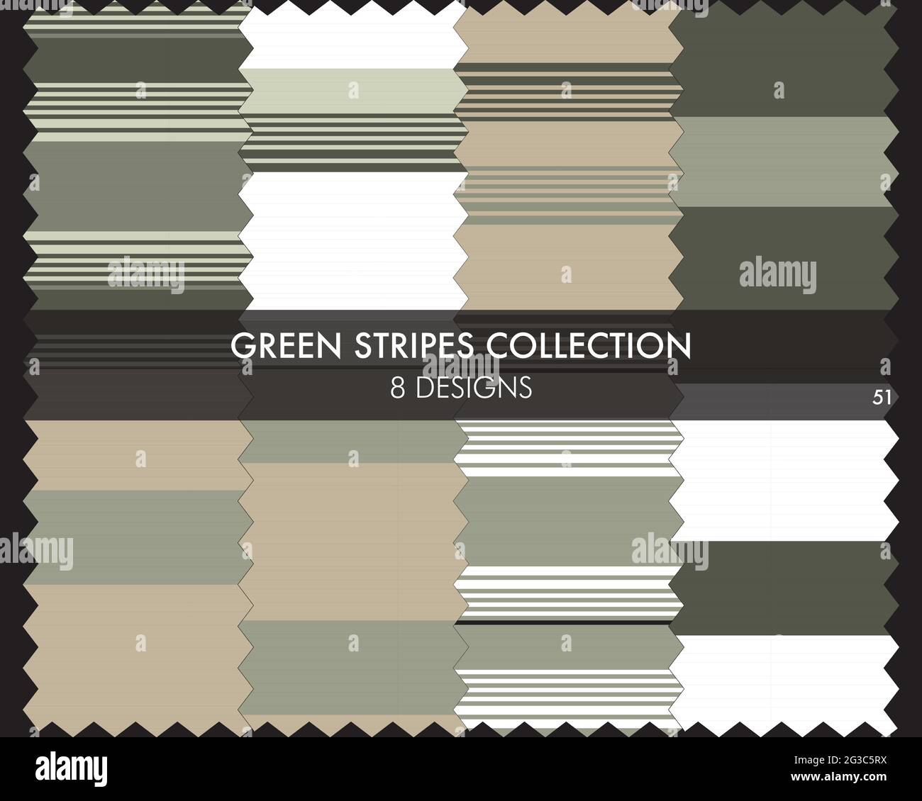 Striped seamless pattern collection includes 8 designs for fashion ...