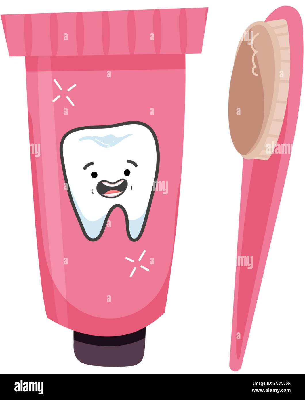 A set of toothpaste and toothbrush. Oral care concept Stock Vector ...