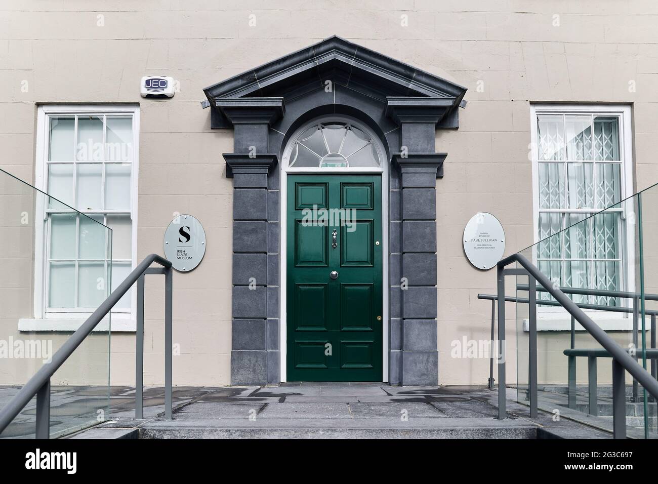 WATERFORD - IRELAND - MAY 21-2021 entrance to the silver museum. new ...