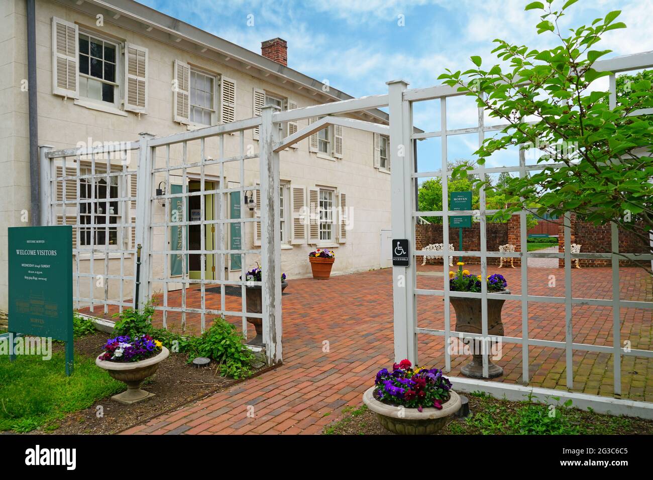 PRINCETON, NJ –2 MAY 2021- View of the Morven Museum and Garden, the ...
