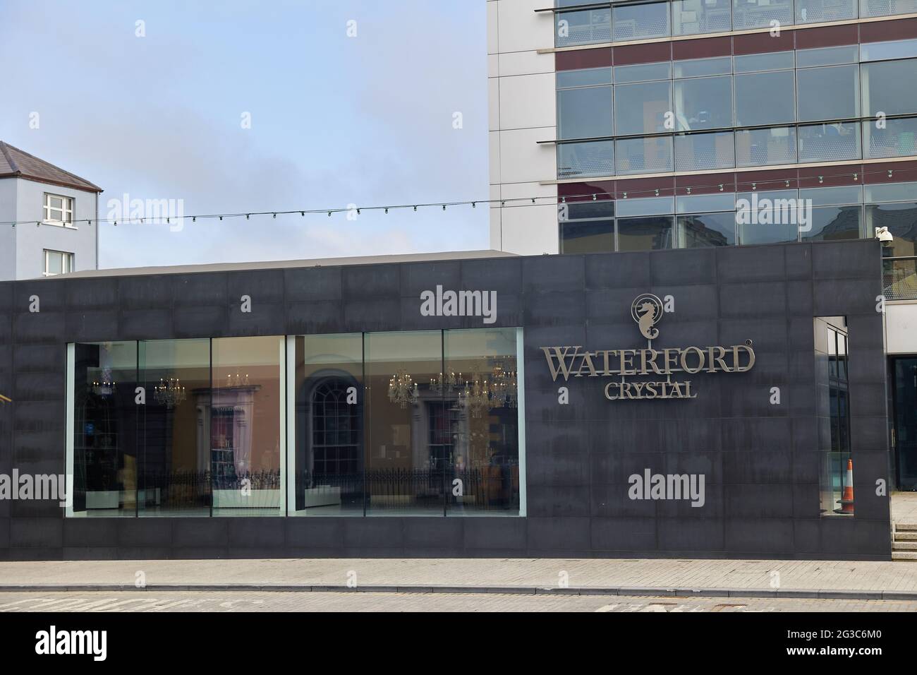 WATERFORD - IRELAND - MAY 21-2021 building of the famous glass factory ...