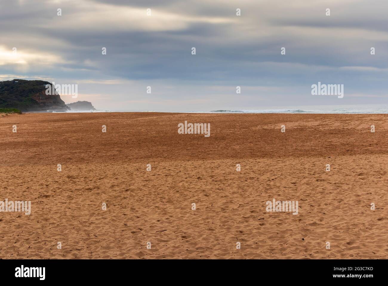 Photograph of the sand and skyline at Avoca Beach on the Central Coast ...