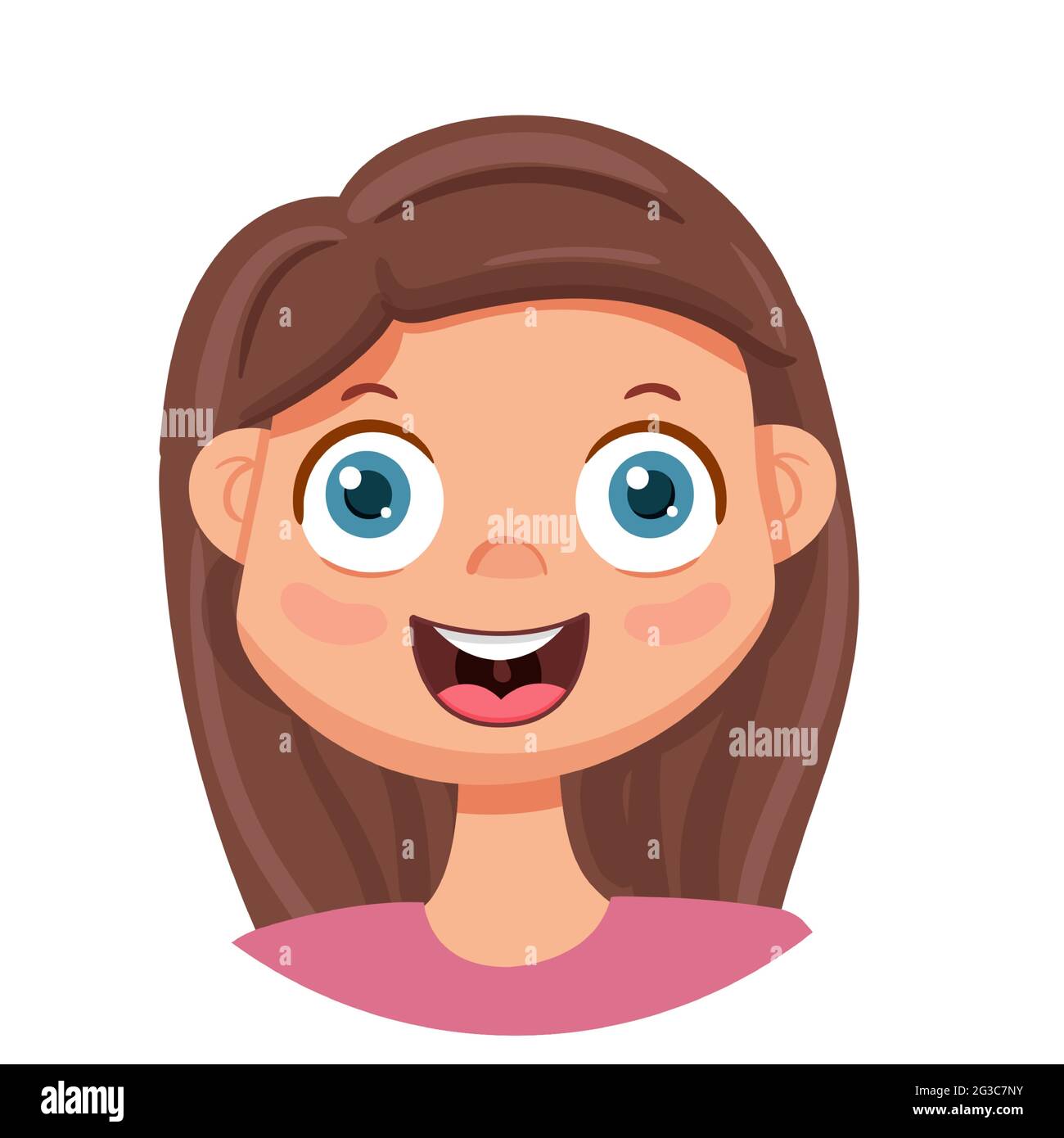 The happy girl laughs. Human emotions. Vector avatar with a happy woman ...