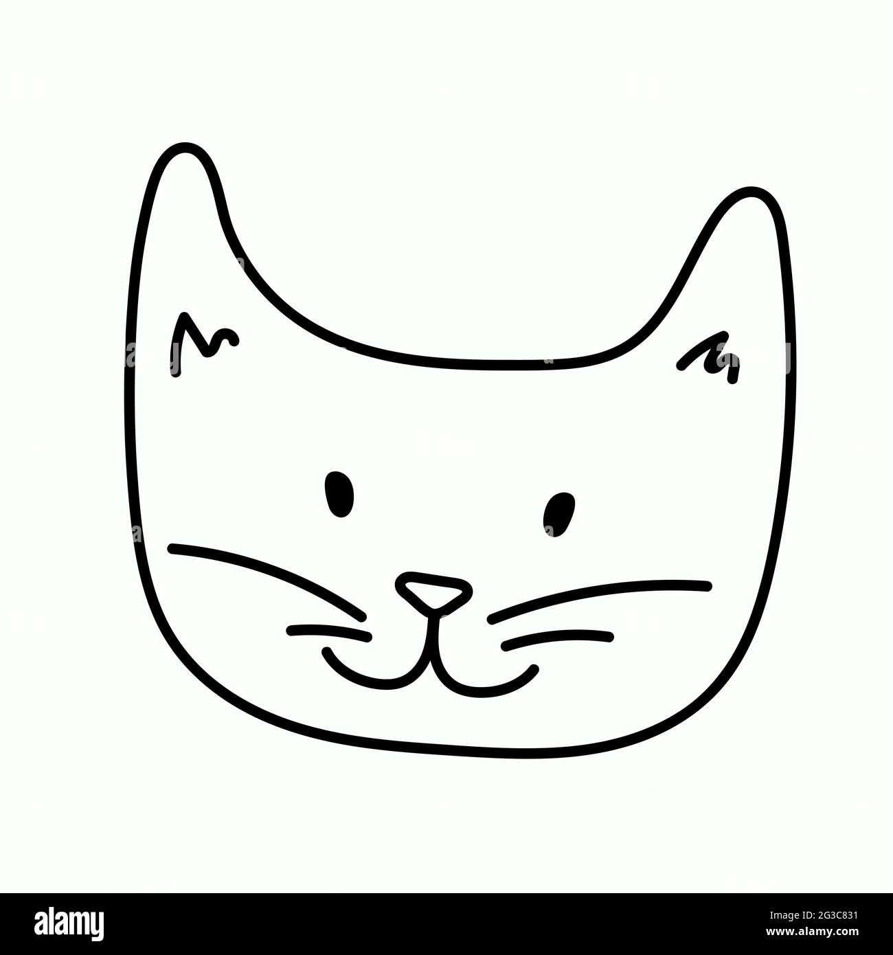 Cute kitten face. vector illustration in doodle style Stock Vector ...