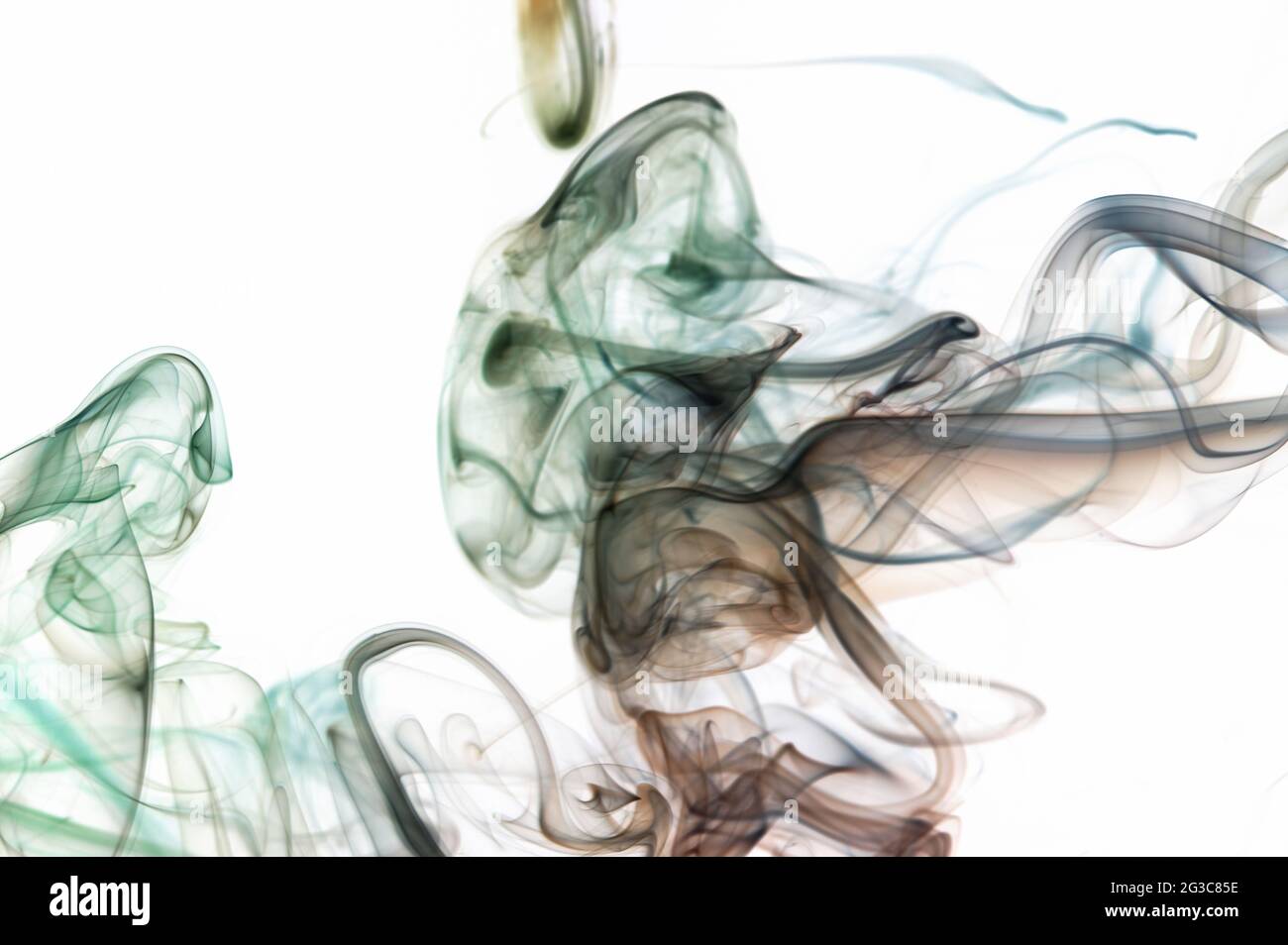 Colorful light smoke shape background isolated on white backdrop Stock ...