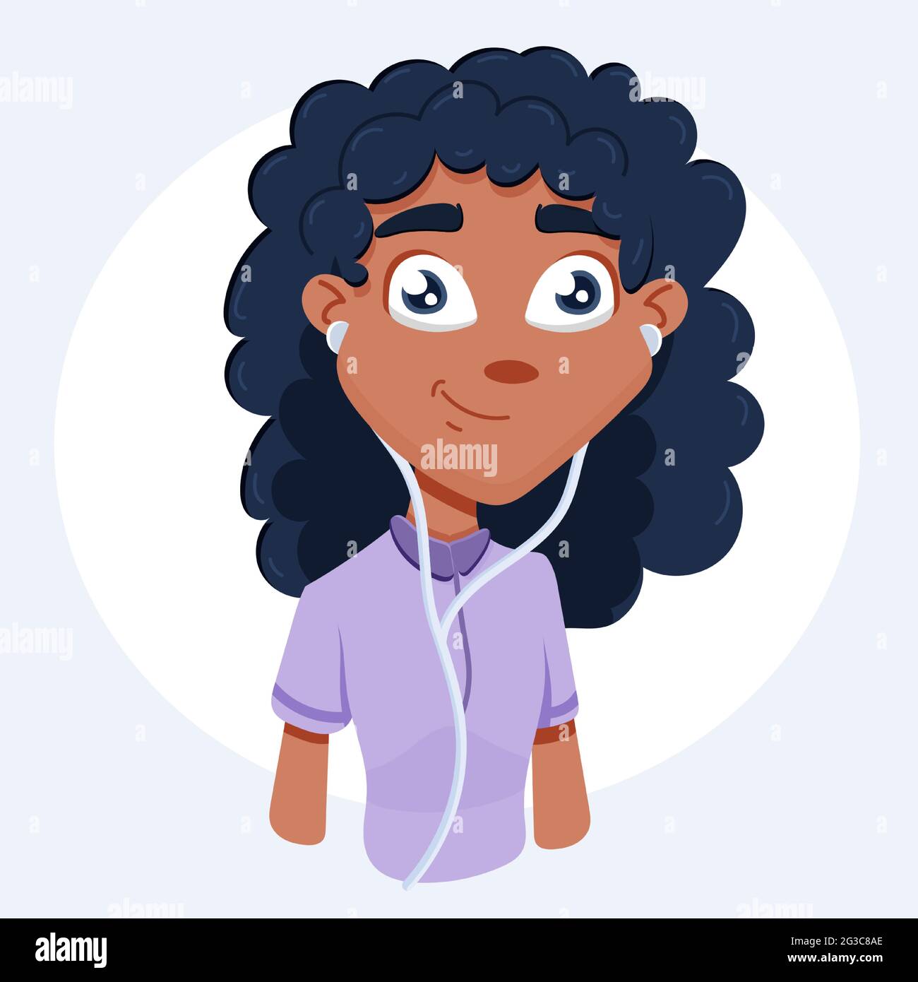 African woman headphones listening music Stock Vector Images - Alamy
