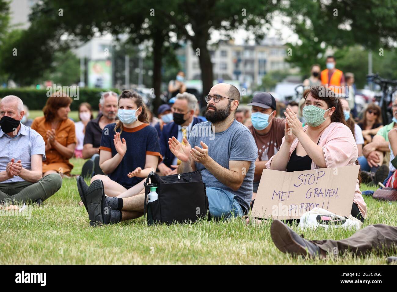 Illustration shows people at a protest organised by citizen's ...