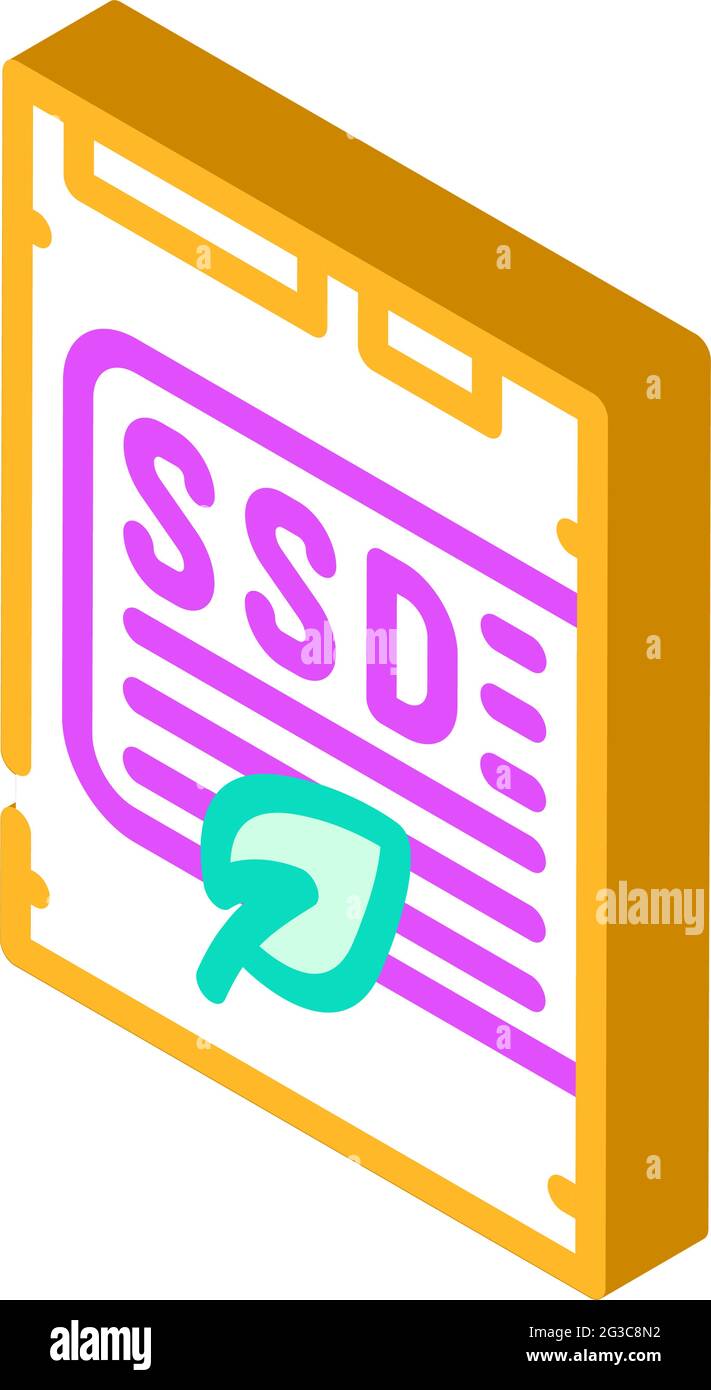 ssd card device for storage chia cryptocurrency isometric icon vector ...