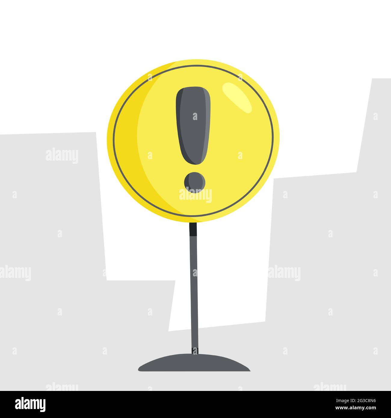 Road sign with an exclamation mark. Traffic Laws. Vector illustration ...