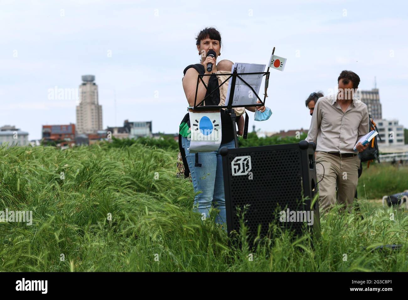 Illustration shows Grondrecht collective during a protest organised by ...