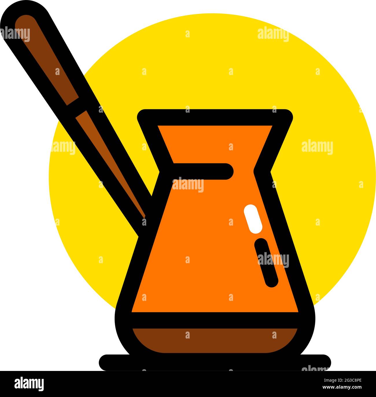 Copper coffee pot on hot Stock Vector Images - Alamy