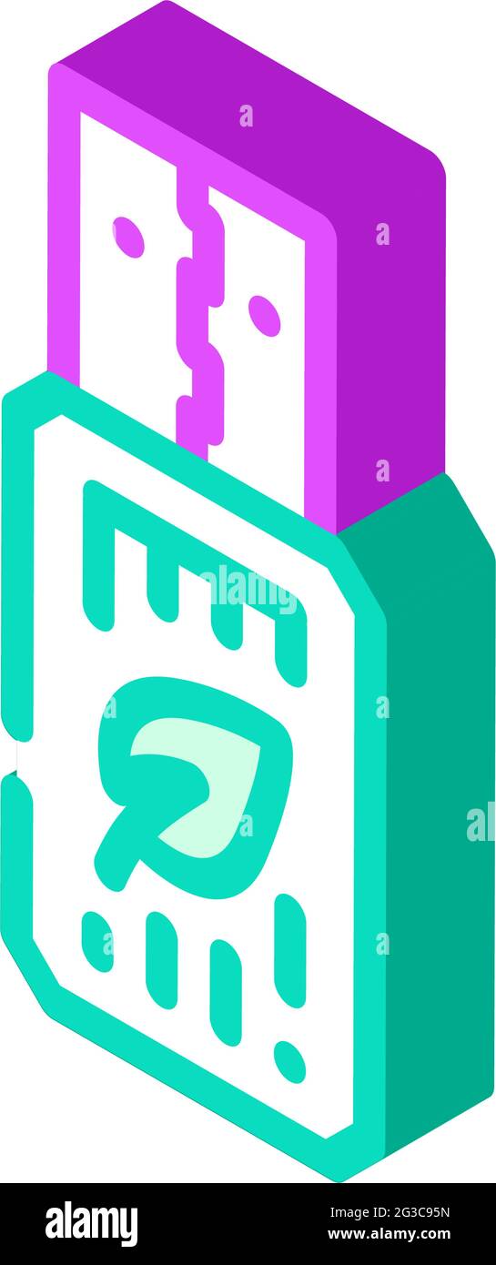 usb flash storage chia cryptocurrency isometric icon vector ...