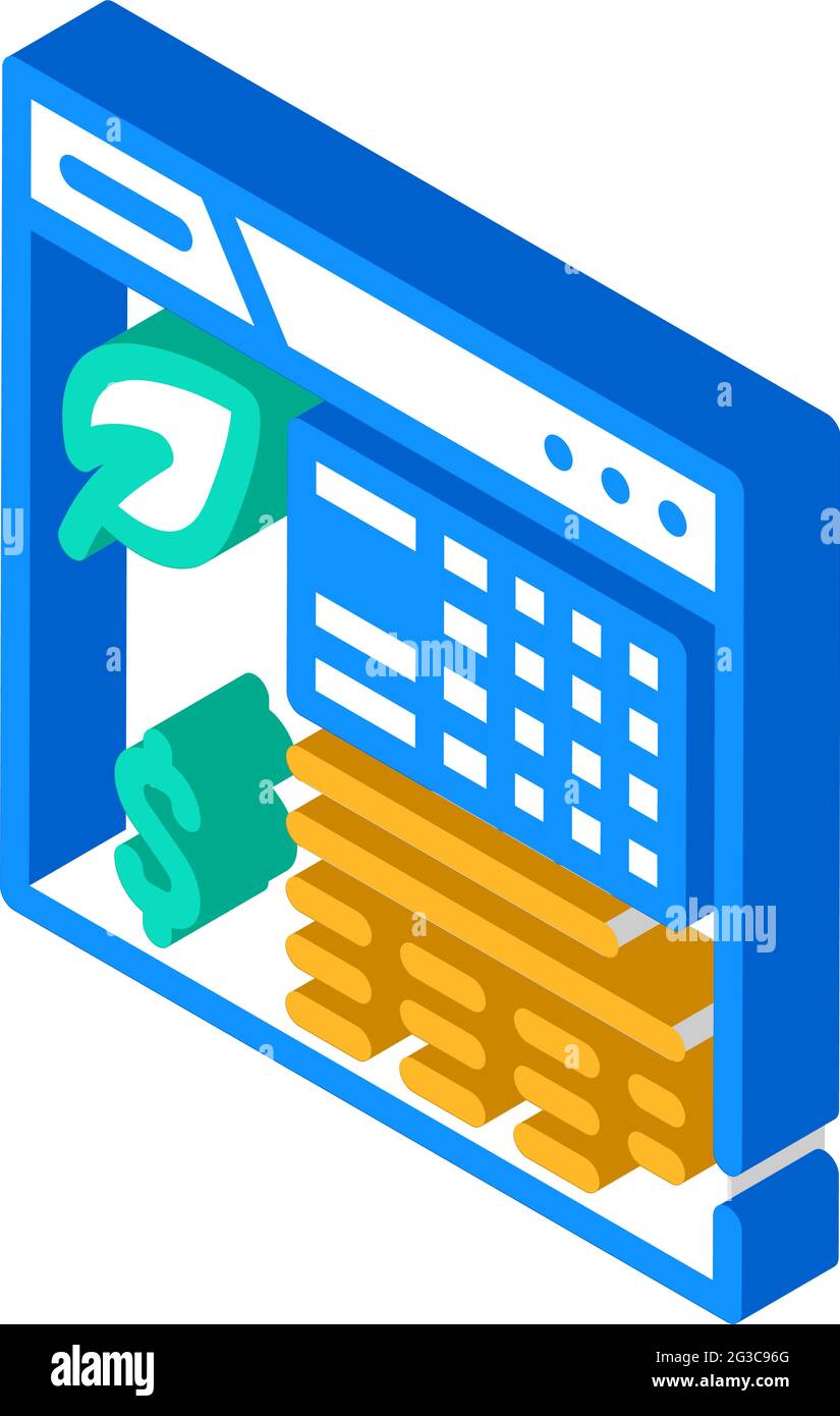 analysis chia cryptocurrency isometric icon vector illustration Stock ...