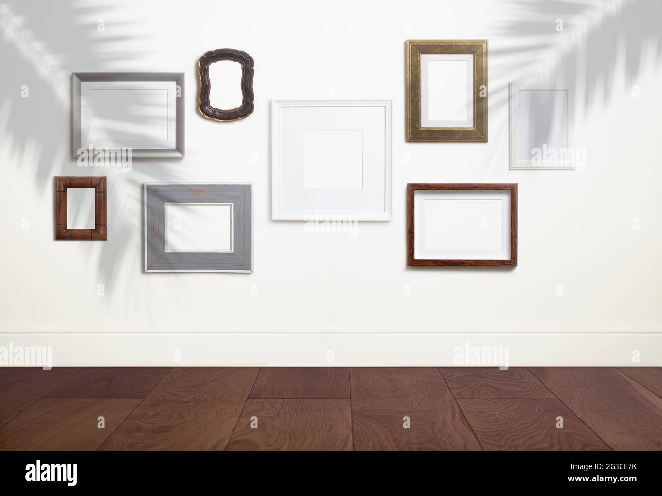 Empty Frames On Wall Groups Of Realistic Blank Black Picture Frames