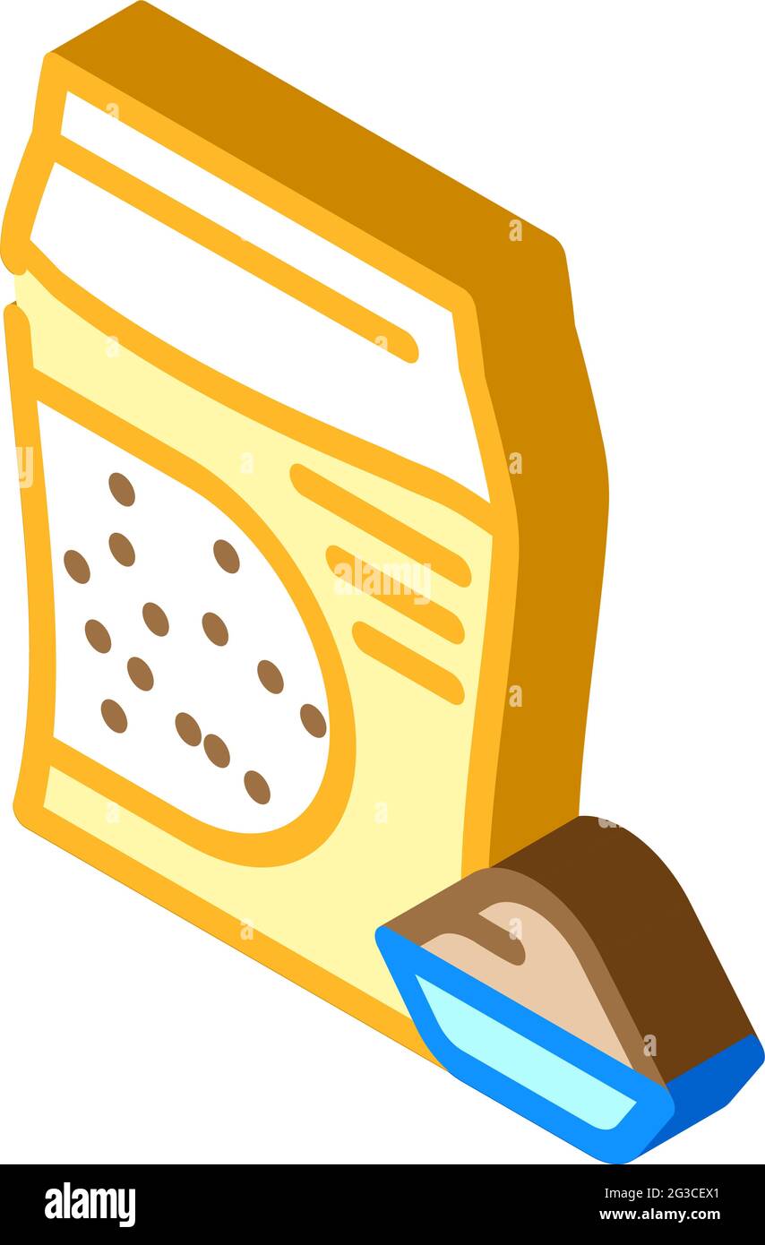 chia gluten free isometric icon vector illustration Stock Vector Image ...