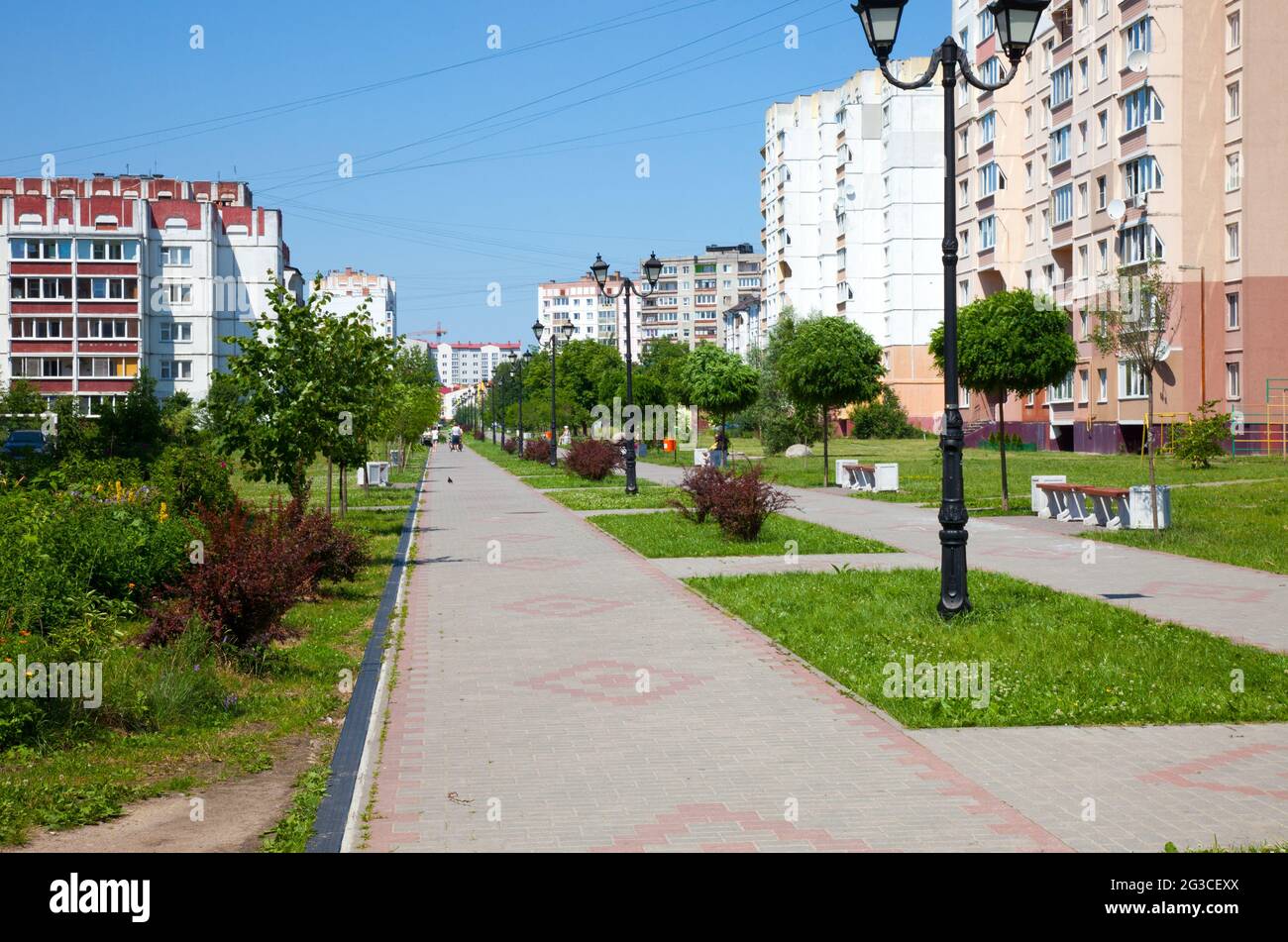 Residential district in Kaliningrad (Russia). Leningradsky district ...