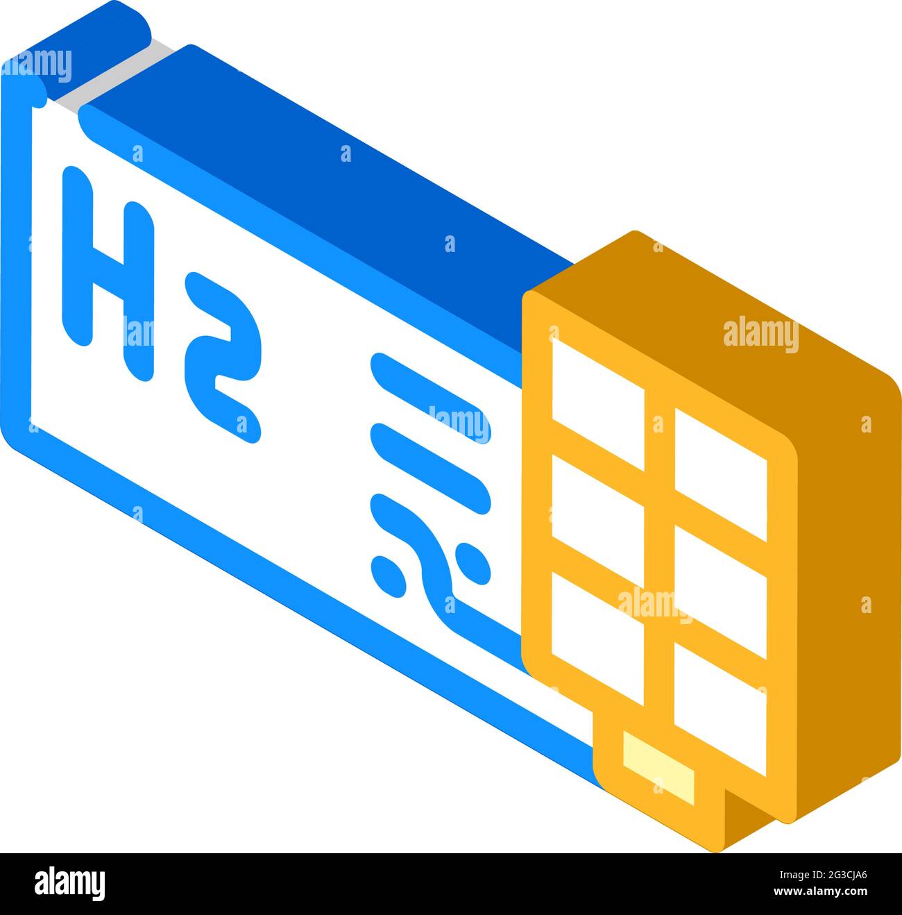 production hydrogen with solar panels isometric icon vector ...