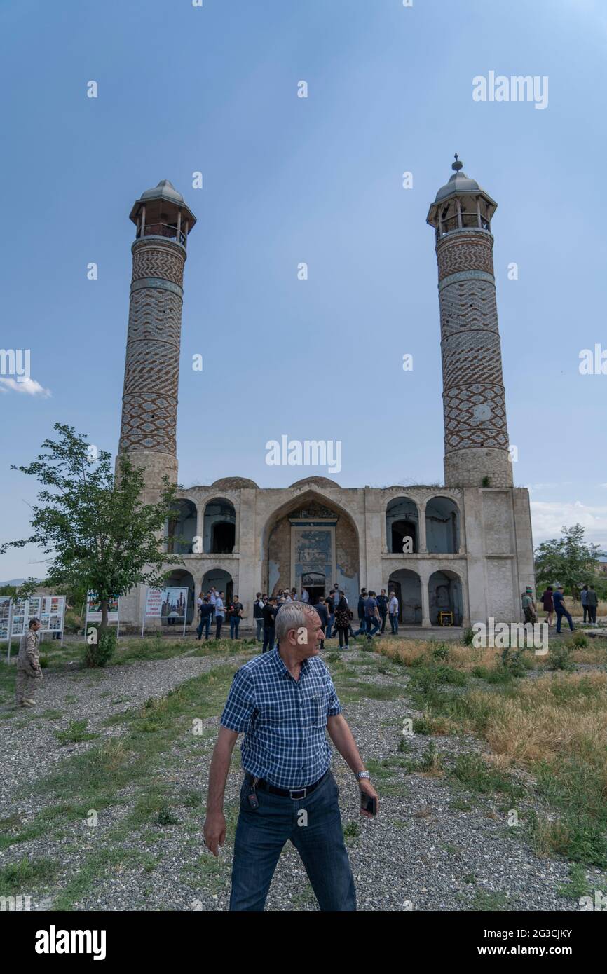 Agdam, Nagorno Karabakh, Azerbaijan. 13th June, 2021. Azerbaijani man ...