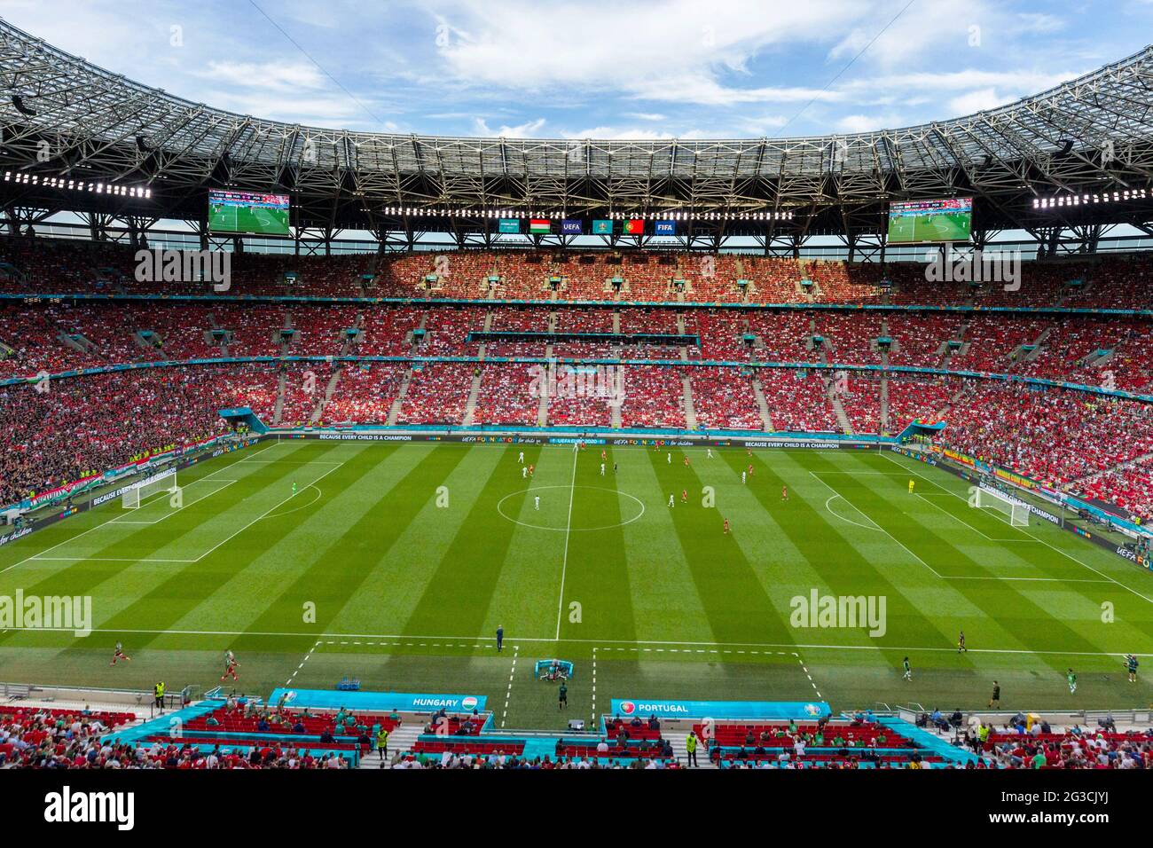 BUDAPEST, HUNGARY - JUNE 15: General view of the pitch during the UEFA ...
